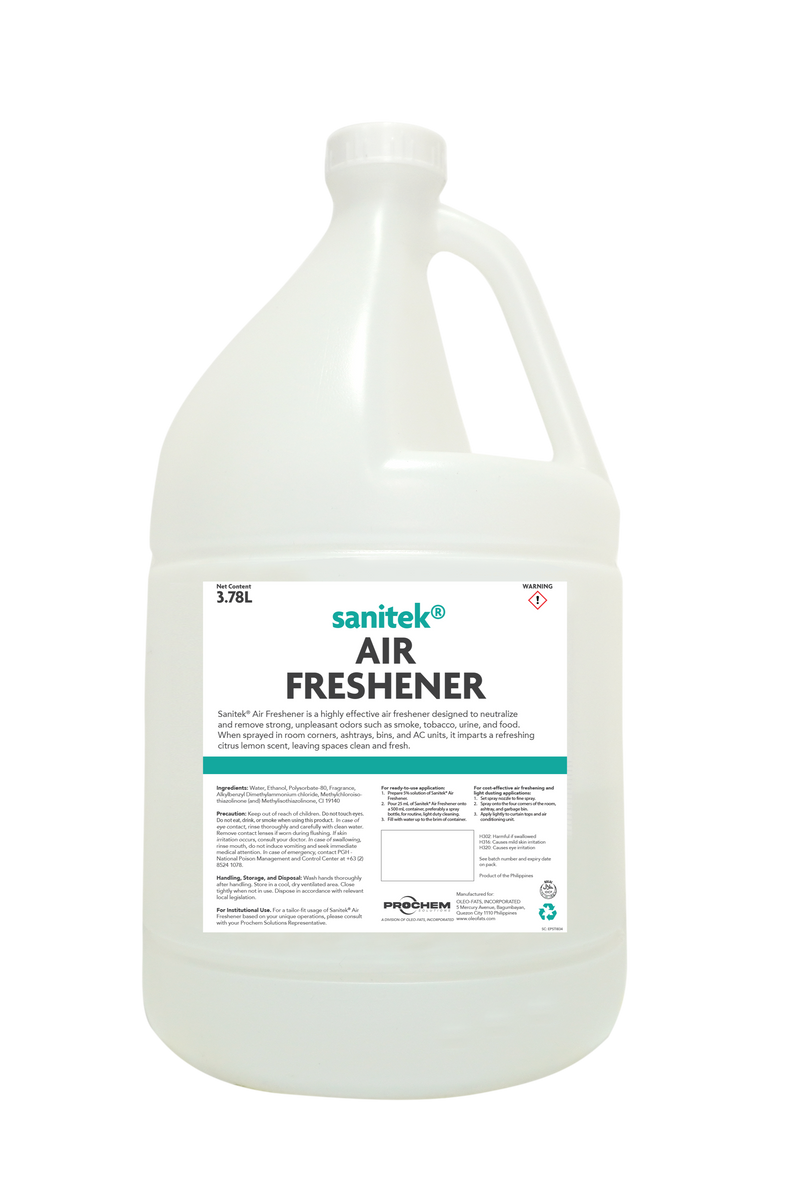 Food Safety: Sanitek Air Freshener 3.78L – Caeli Gourmet